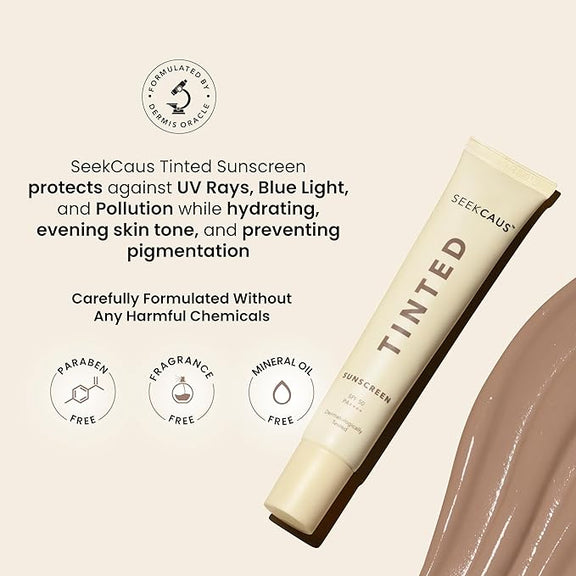 Seekcaus SPF 50 PA++++ Tinted Crème Sunscreen. – Medcart Healthcare