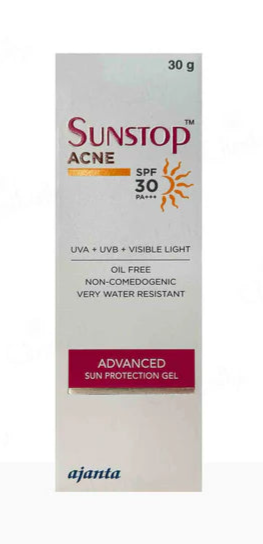 Sunstop Acne Sunscreen Gel SPF 30 PA+++ 30gm – Medcart Healthcare